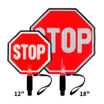 STOP/STOP Flashing LED Hand-Held Paddle Sign - Traffic Safety Corp.