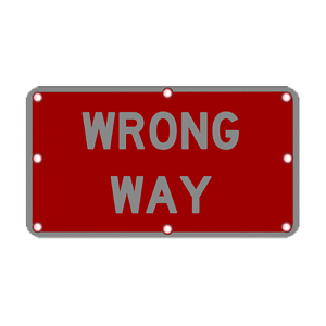 TS40 "WRONG WAY" Flashing LED Edge Lit Sign (R5-1A) - Traffic Safety Corp.