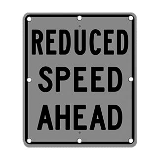TS40 "REDUCED SPEED AHEAD" Flashing Solar LED Edge Lit Sign - Traffic ...