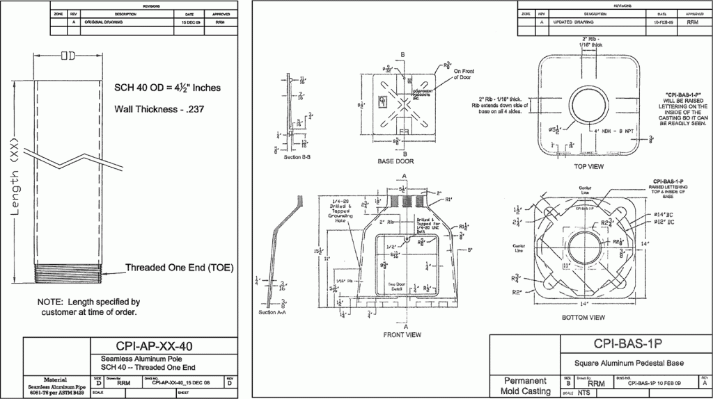 4-1/2" Aluminum Pole System - Traffic Safety Corp.